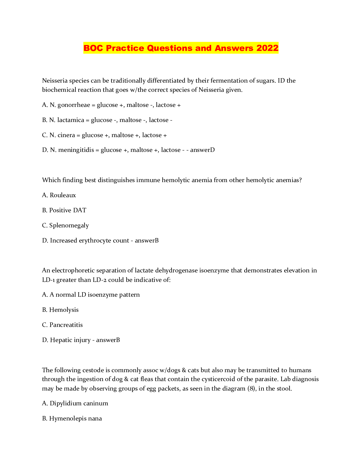 BOC Practice Questions and Answers 2022 – Scholarfriends - Scholarfriends