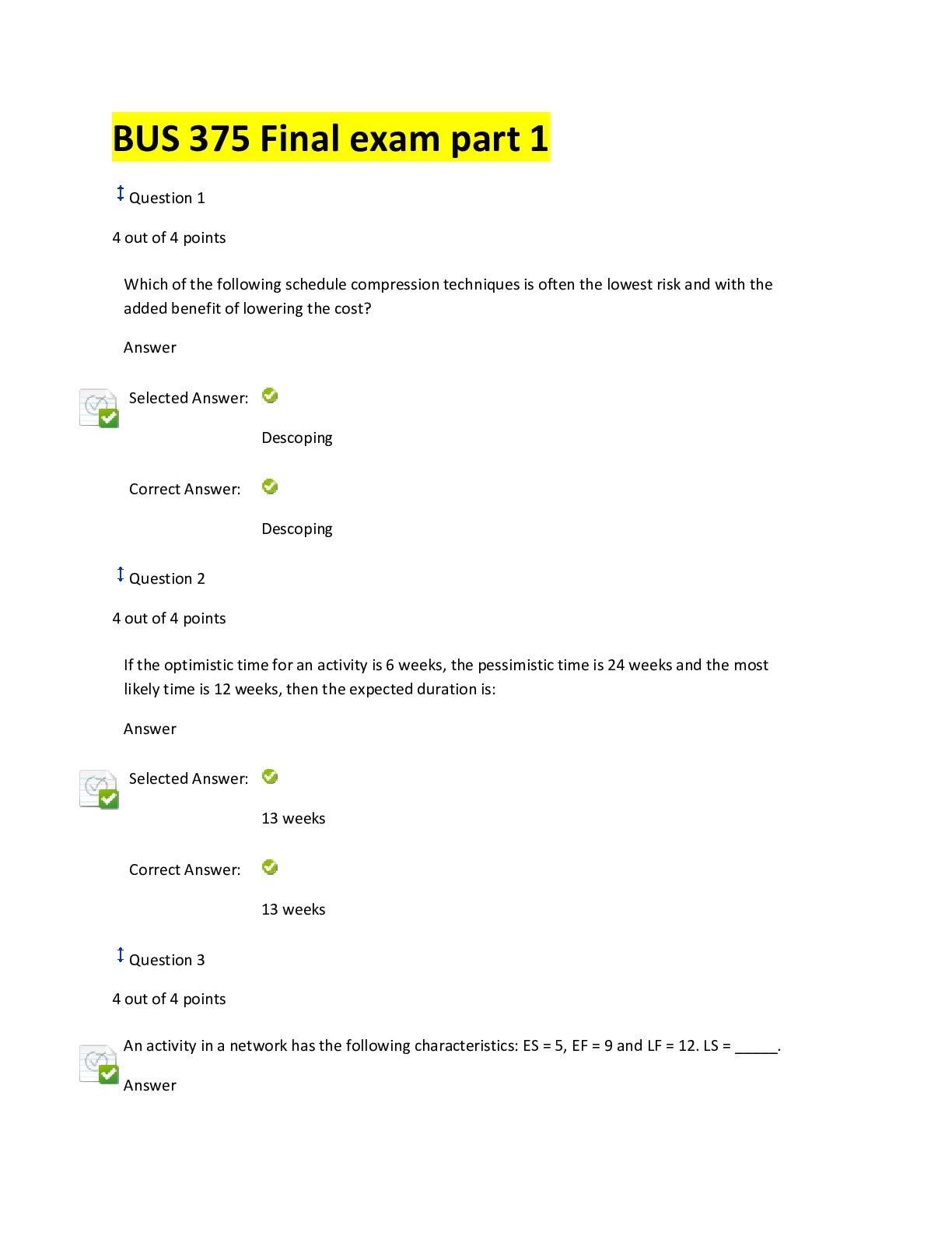 BUS 375-2020-Final Exam Part 1. BUS 375 - Scholarfriends