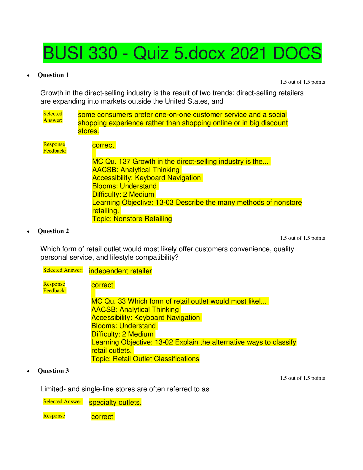 BUSI 330 - Quiz 5.docx 2021 DOCS - Scholarfriends