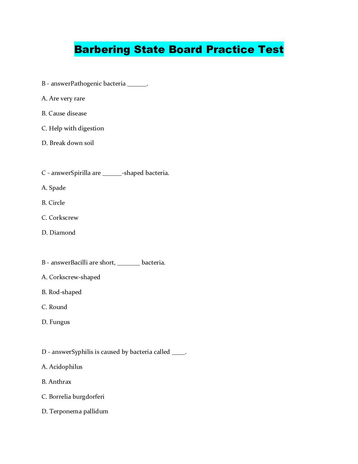 Barbering State Board Practice Test – Scholarfriends - Scholarfriends