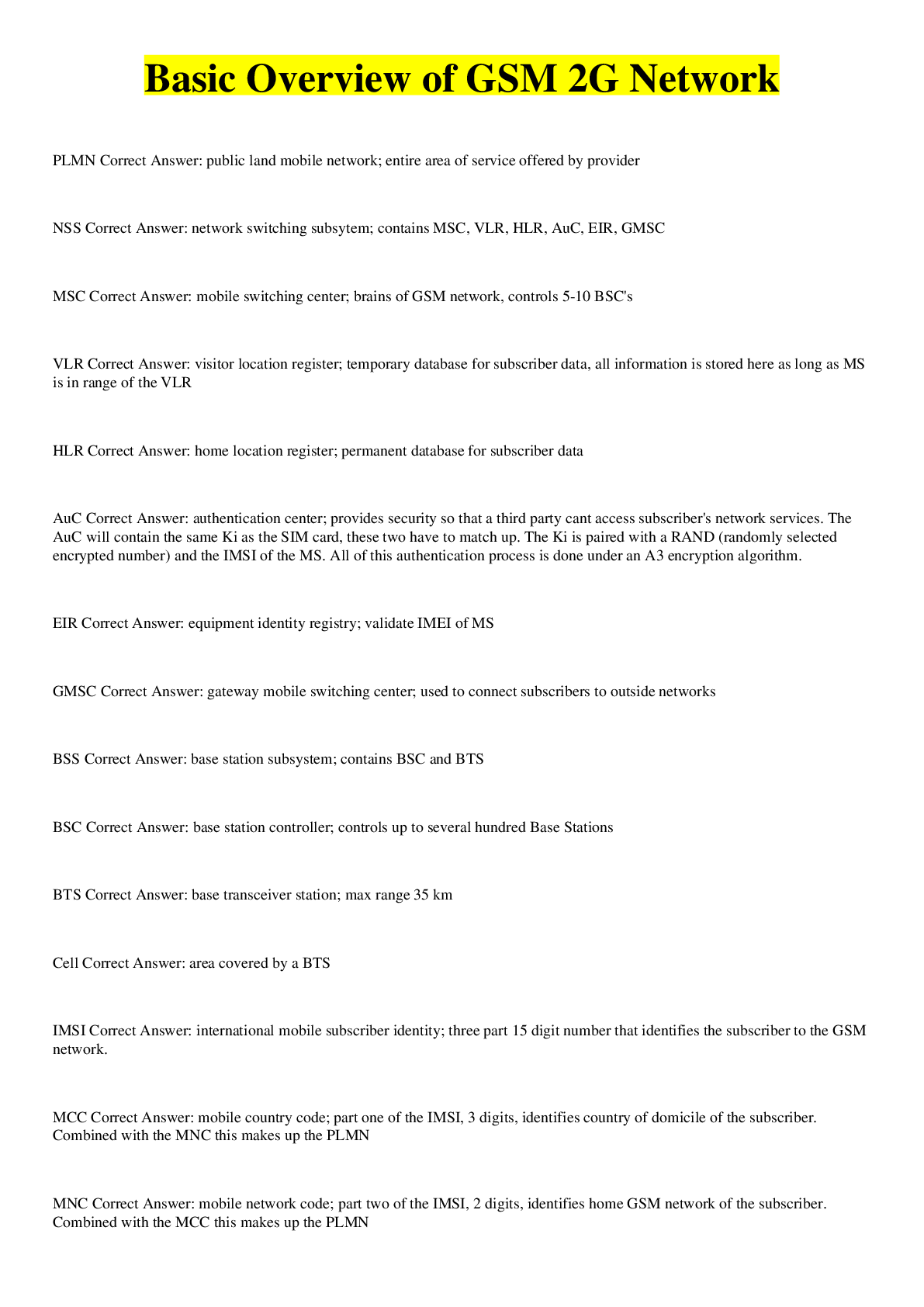 Basic Overview of GSM 2G Network – Scholarfriends - Scholarfriends