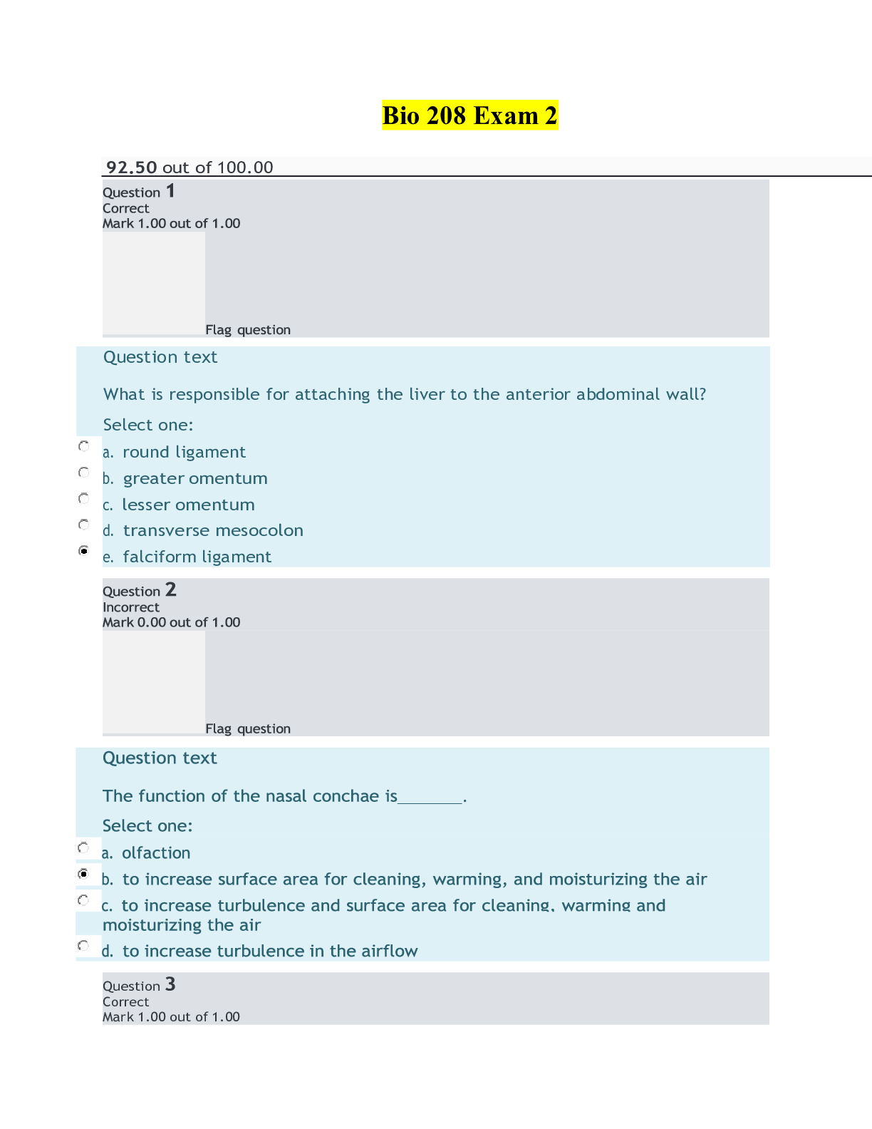 Bio 208 Exam 2 - Questions & Answers With 100% Correct Answers ...
