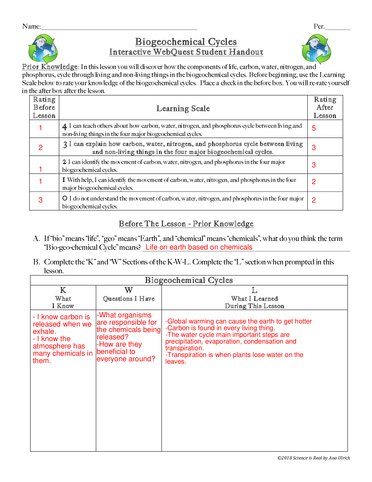 Dutchtown High SchoolBRIT LIT 3214.2YBiogeochemical Cycles WebQuest ...