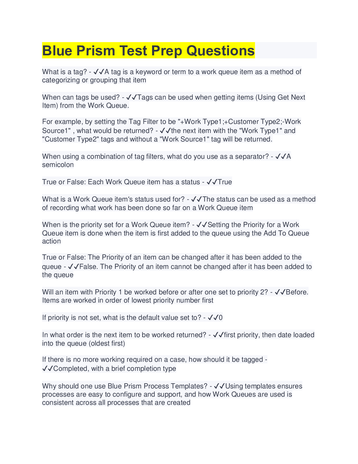 Blue Prism Test Prep Questions - Scholarfriends