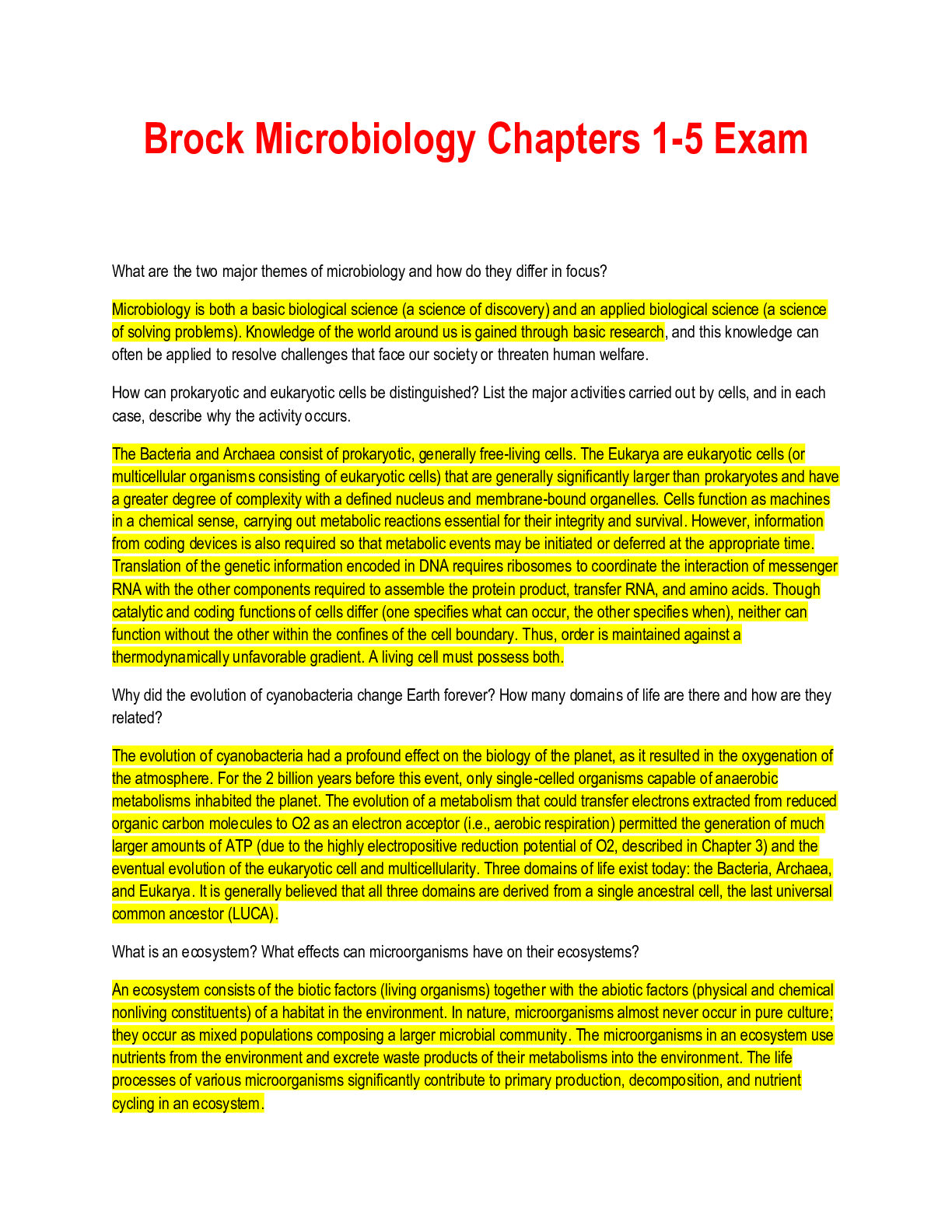 Brock Microbiology Chapters 1-5 Exam – Scholarfriends - Scholarfriends