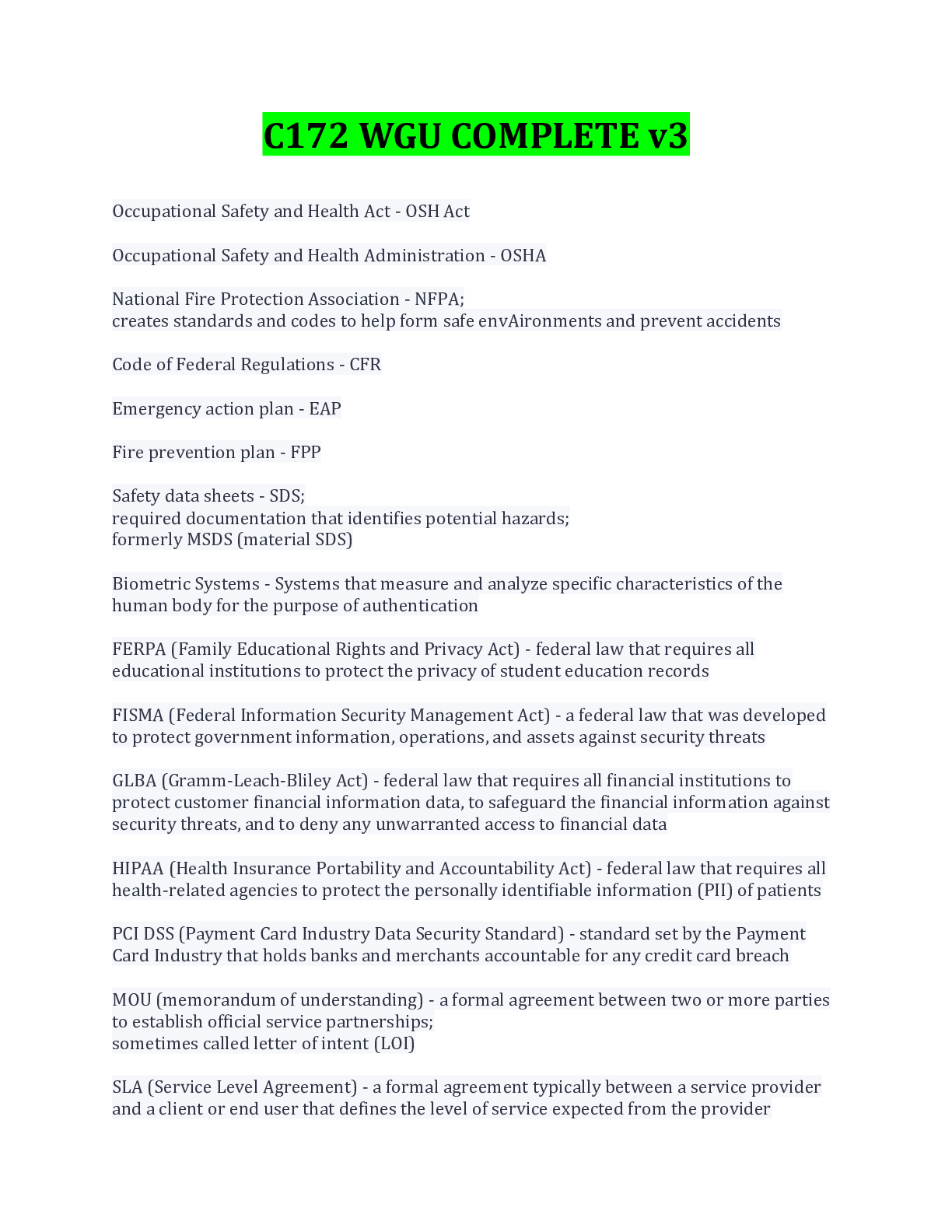 C172 WGU COMPLETE v3 TERMS AND EXPLANATION LATEST UPDATE/ DOWNLOAD ...