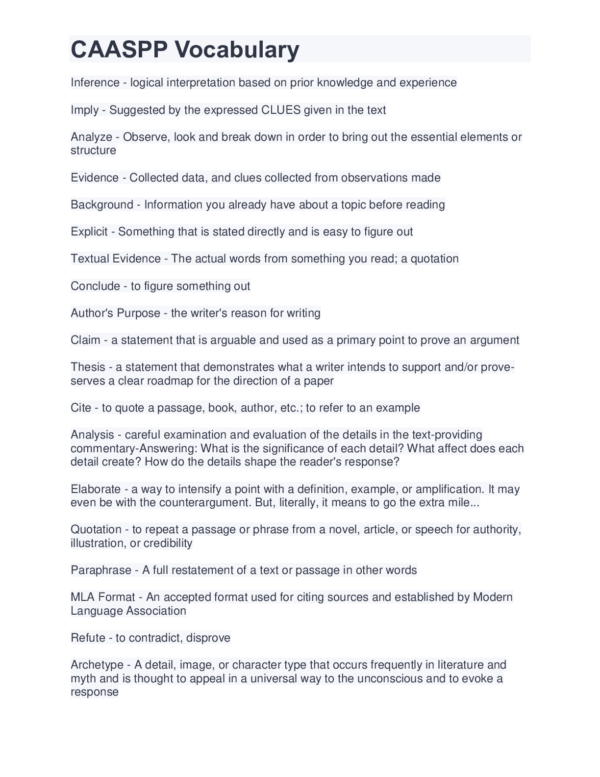 CAASPP Vocabulary - Scholarfriends