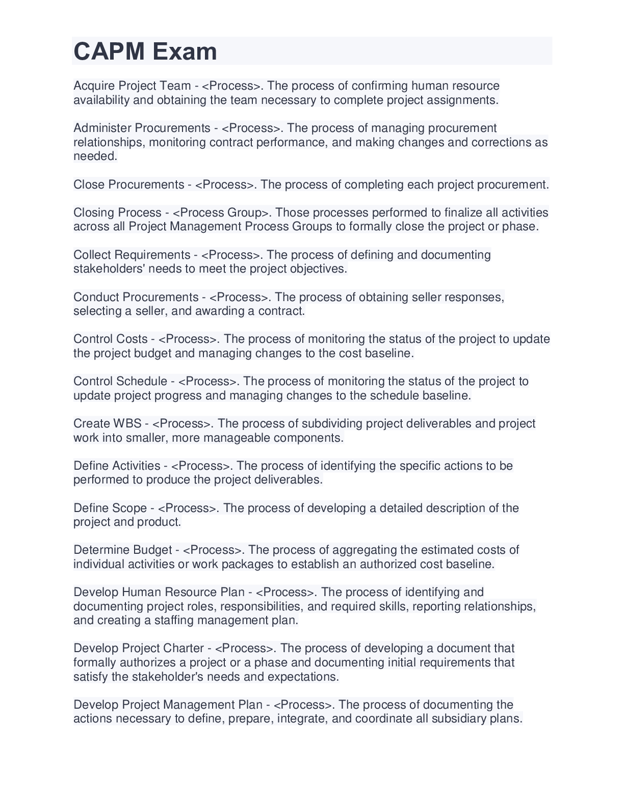 CAPM Exam| 200 QUESTIONS WITH COMPLETE SOLUTIONS - Scholarfriends