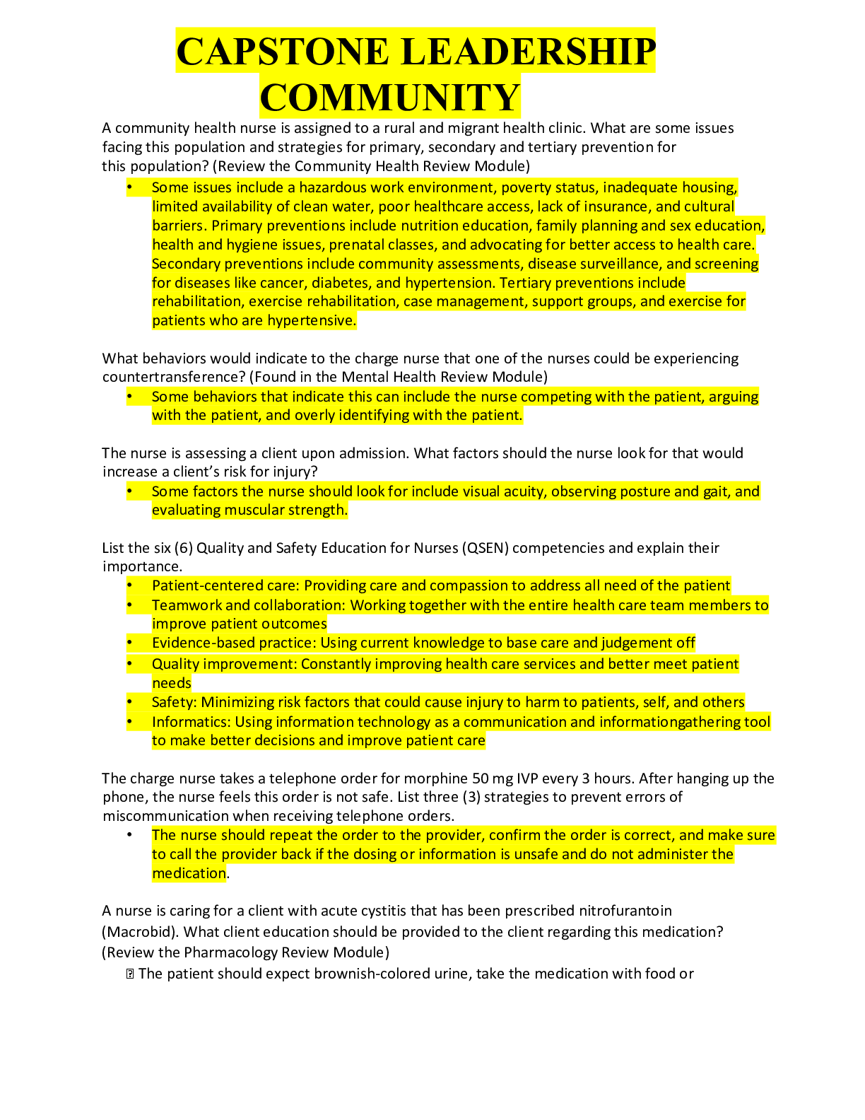 CAPSTONE: LEADERSHIP - Scholarfriends