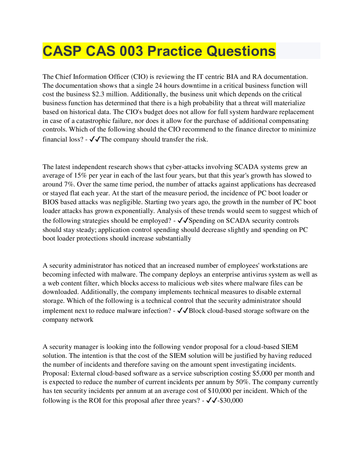 CASP CAS 003 Practice Questions - Scholarfriends