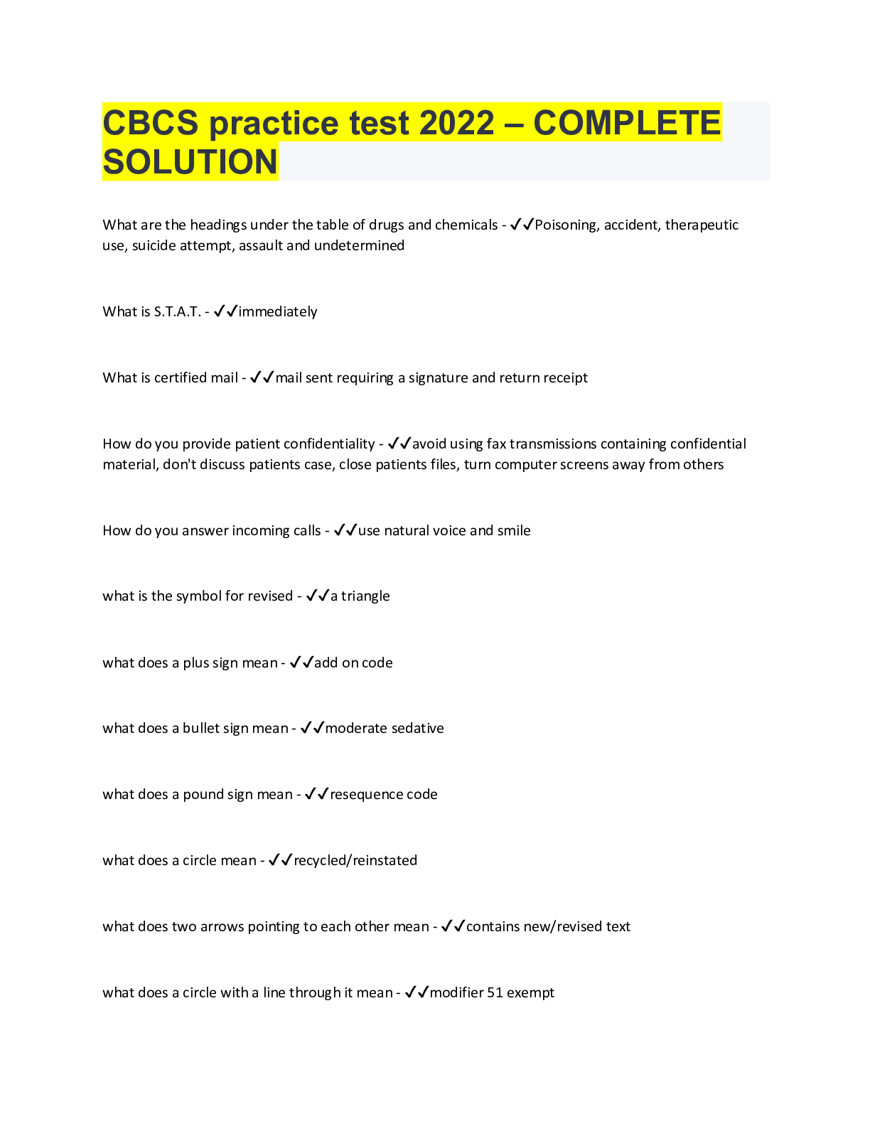 CBCS practice test 2022 – COMPLETE SOLUTION - Scholarfriends