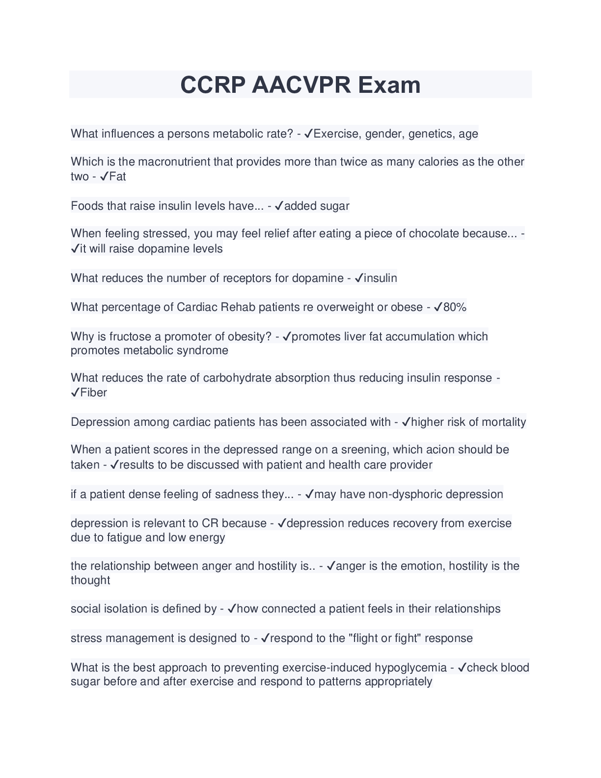 CCRP AACVPR Exam (Latest 2023/2024) Download to Score A - Scholarfriends