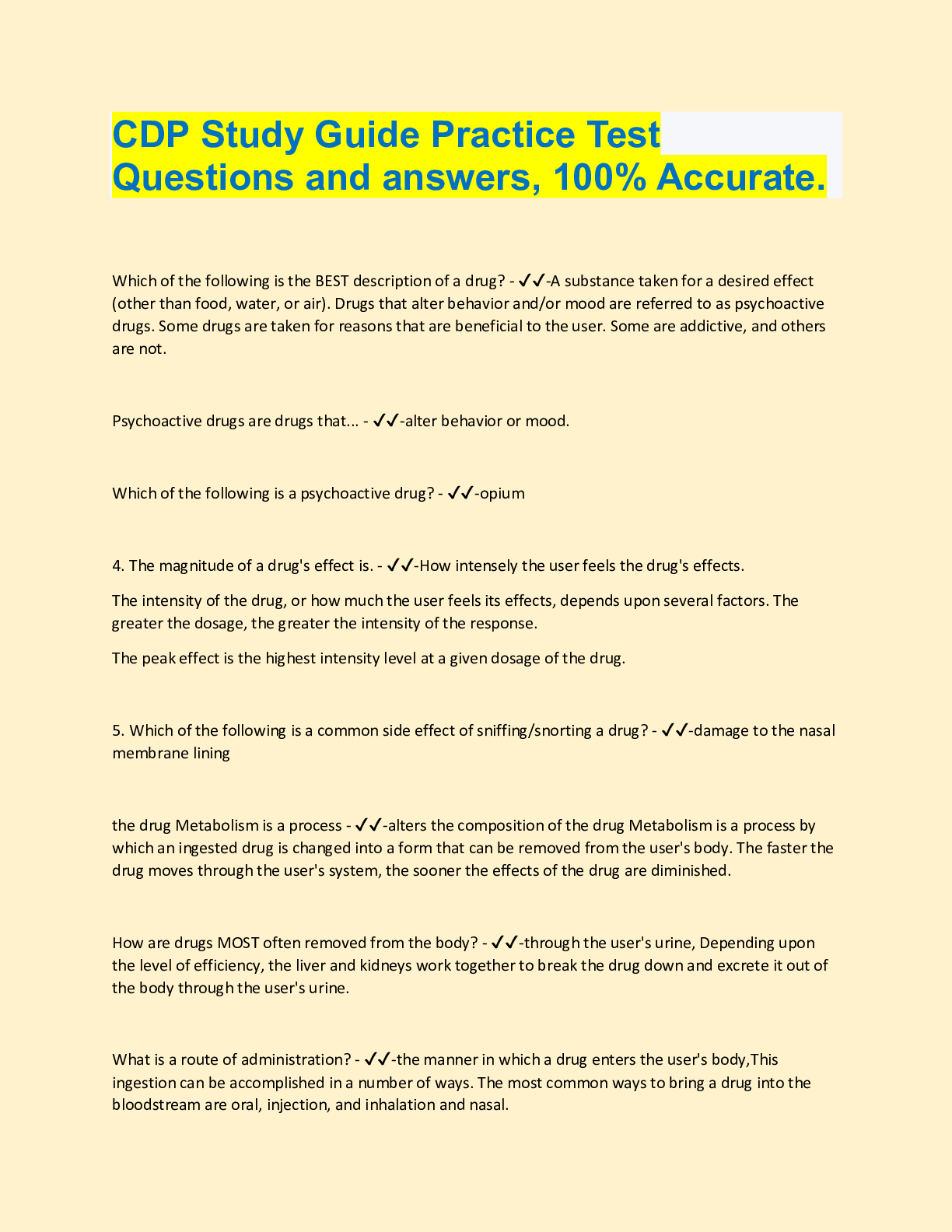 CDP Study Guide Practice Test Questions and answers, 100% Accurate ...