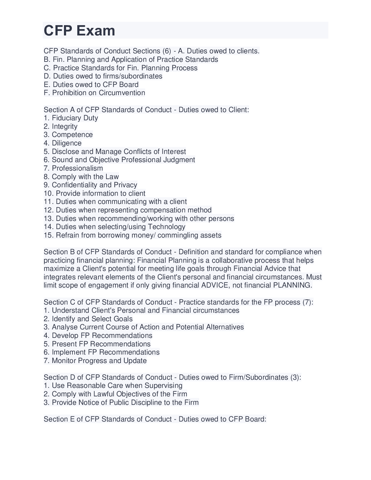 CFP Exam - Scholarfriends