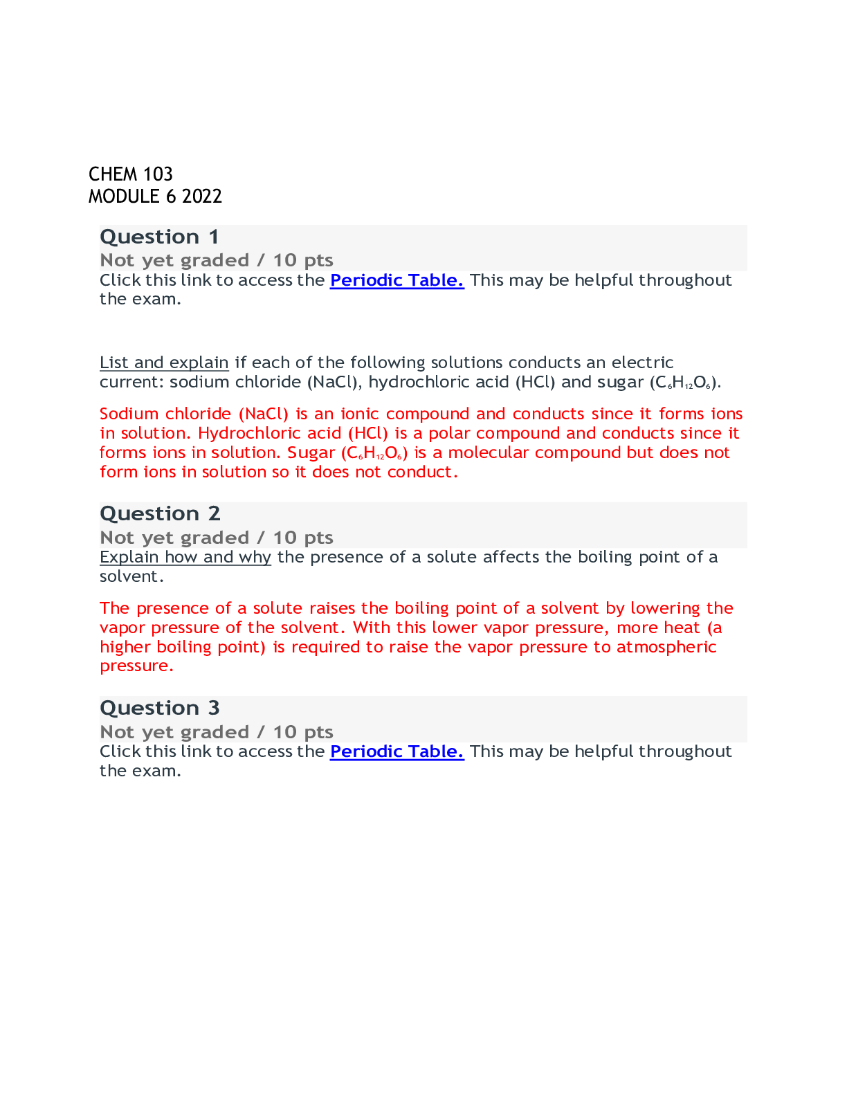 CHEM 103 MODULE 6 EXAM - Scholarfriends