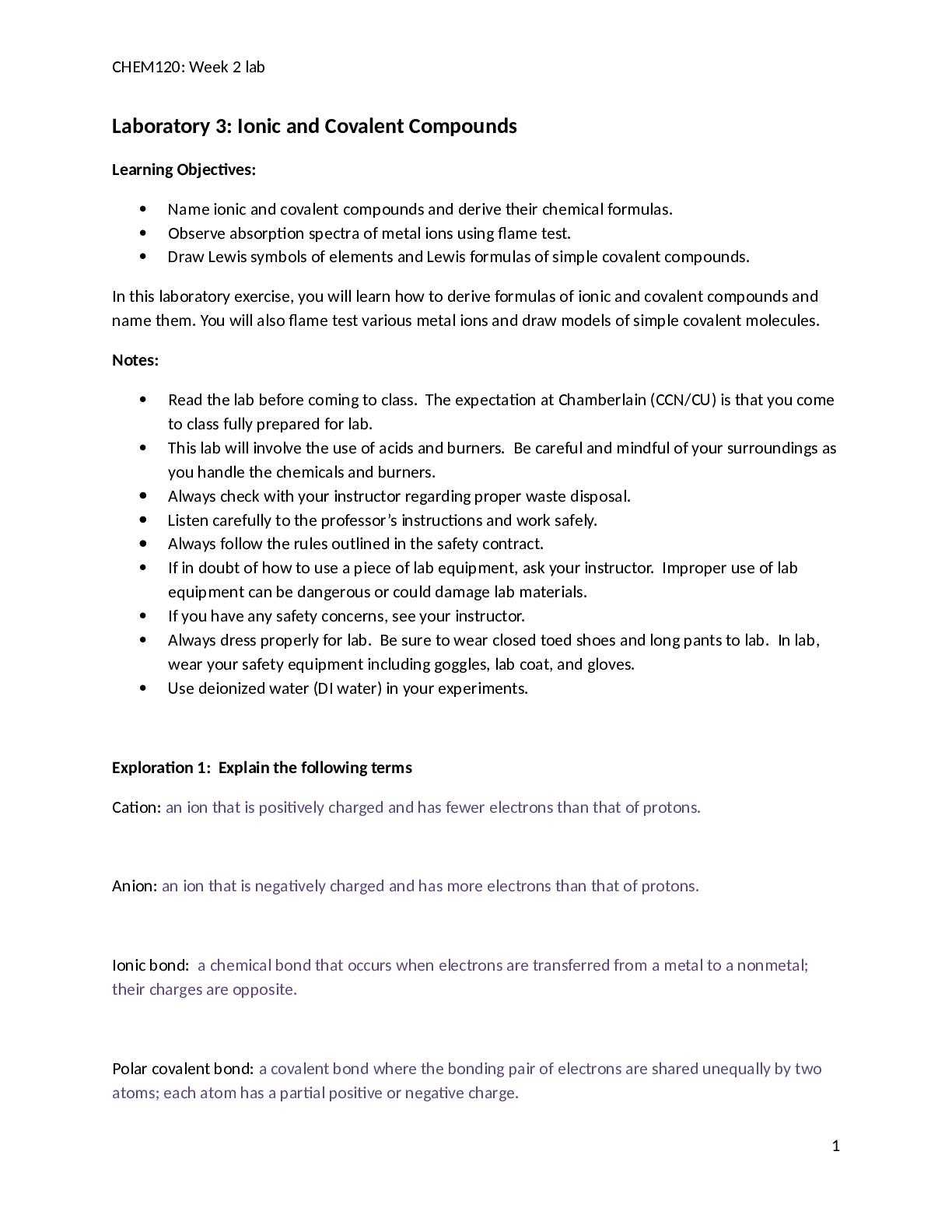 CHEM 120 Lab3_Ionic_and_Covalent_Compounds - Scholarfriends