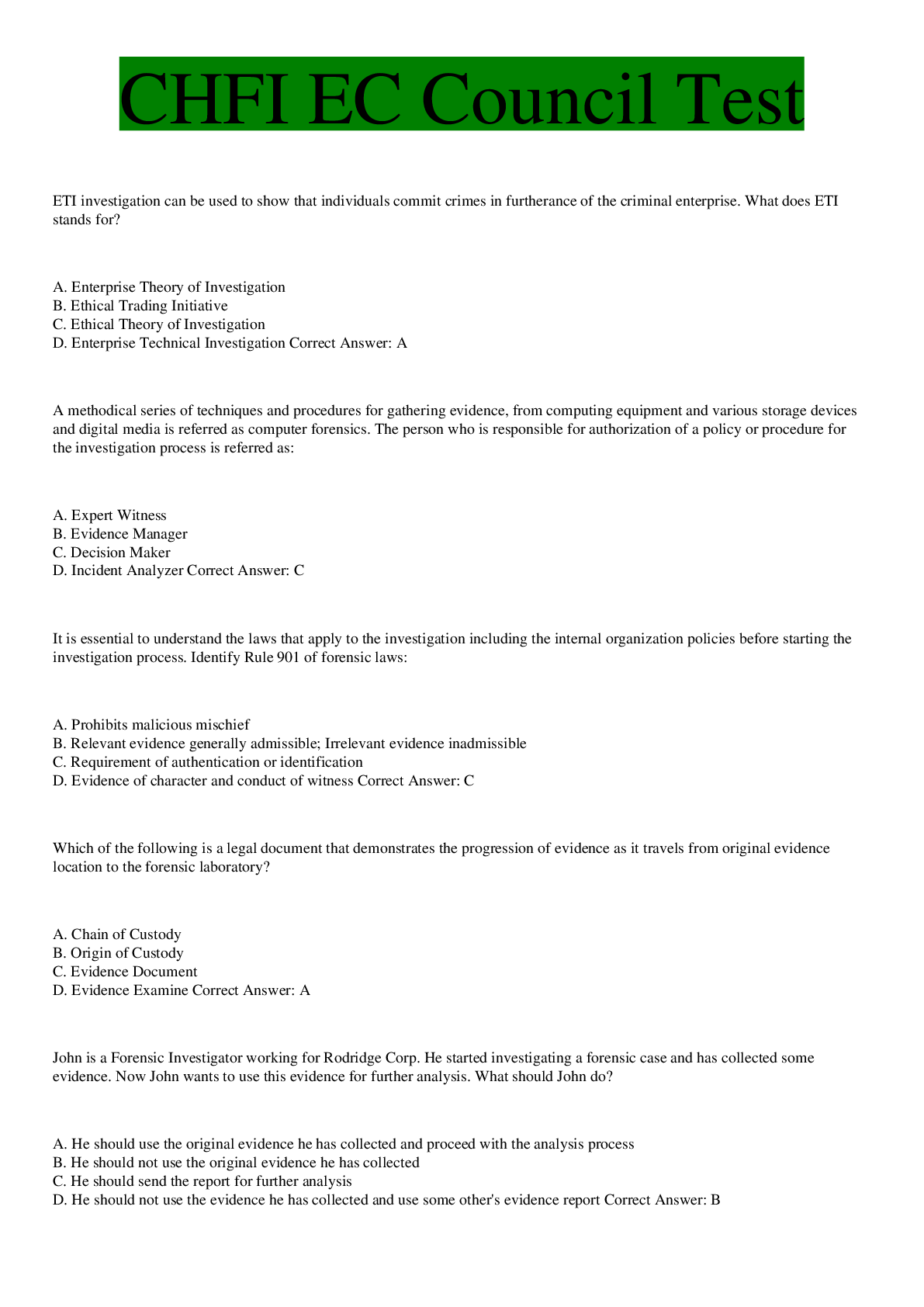 CHFI EC Council Test 2022 QUESTIONS AND ANSWERS – Scholarfriends ...