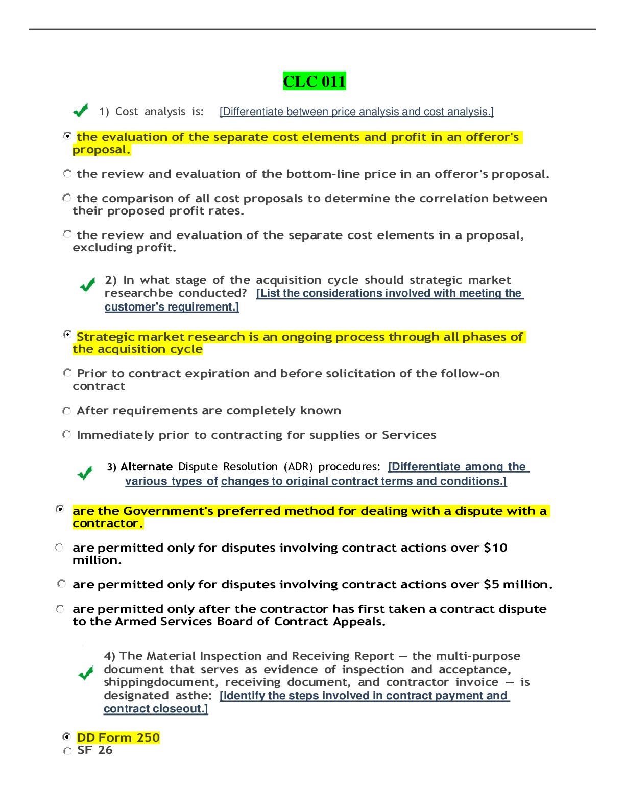 CLC 011 Contracting for the rest of us Exam Complete Solution ...