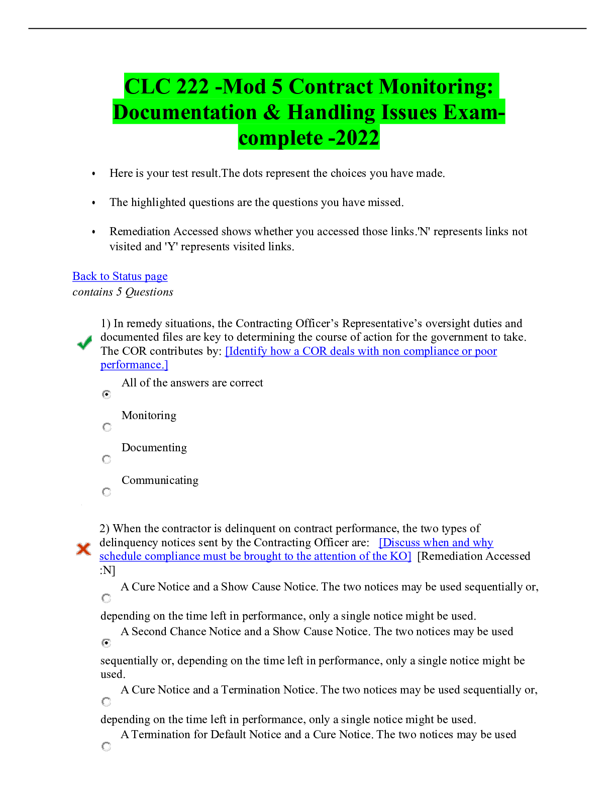 CLC 222 -Mod 5 Contract Monitoring: Documentation & Handling Issues ...
