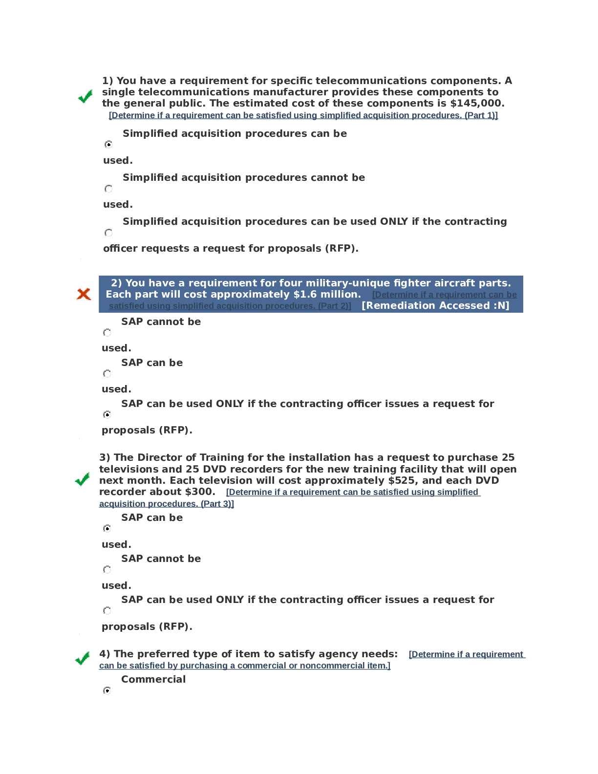 CON 237 Simplified Acquisition Procedures Course Exam Complete Solution ...