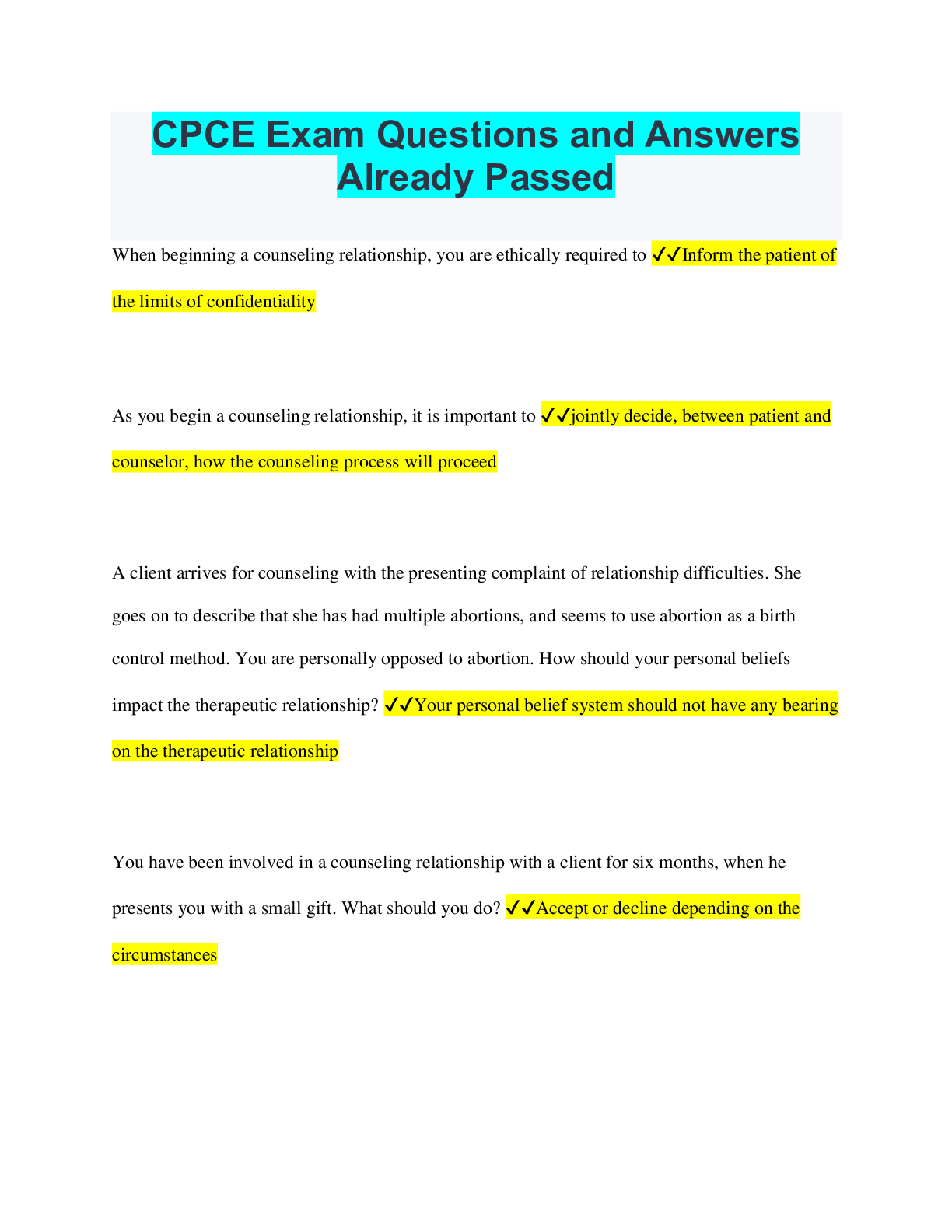 CPCE Exam Questions and Answers Already Passed – Scholarfriends ...