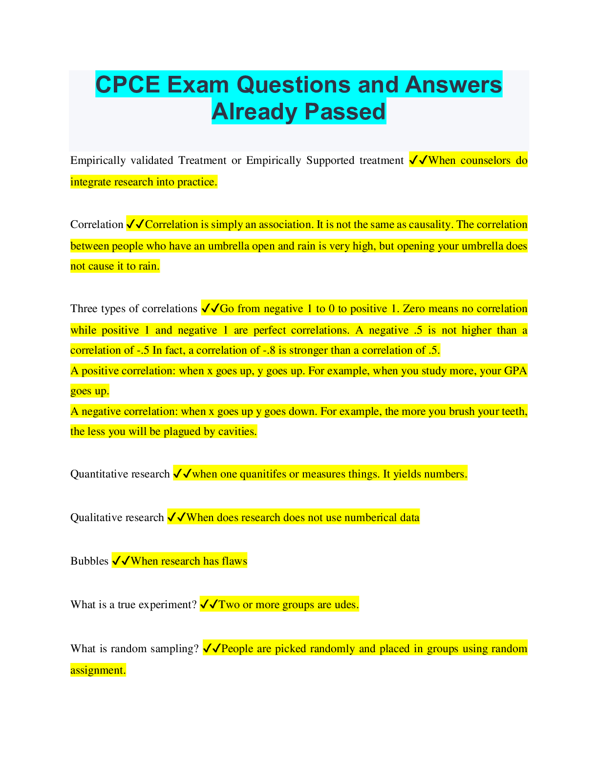 CPCE Exam Questions and Answers Already Passed - Scholarfriends