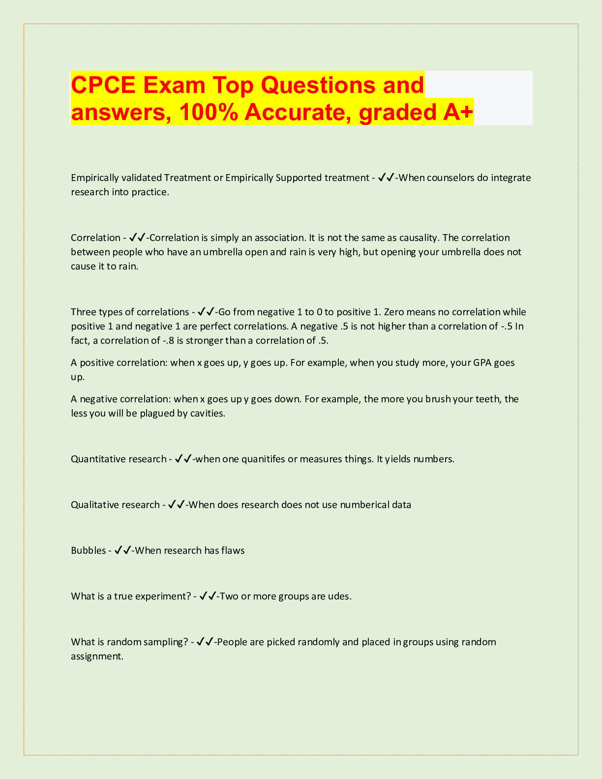CPCE Exam Top Questions and answers, 100% Accurate, graded A+ ...