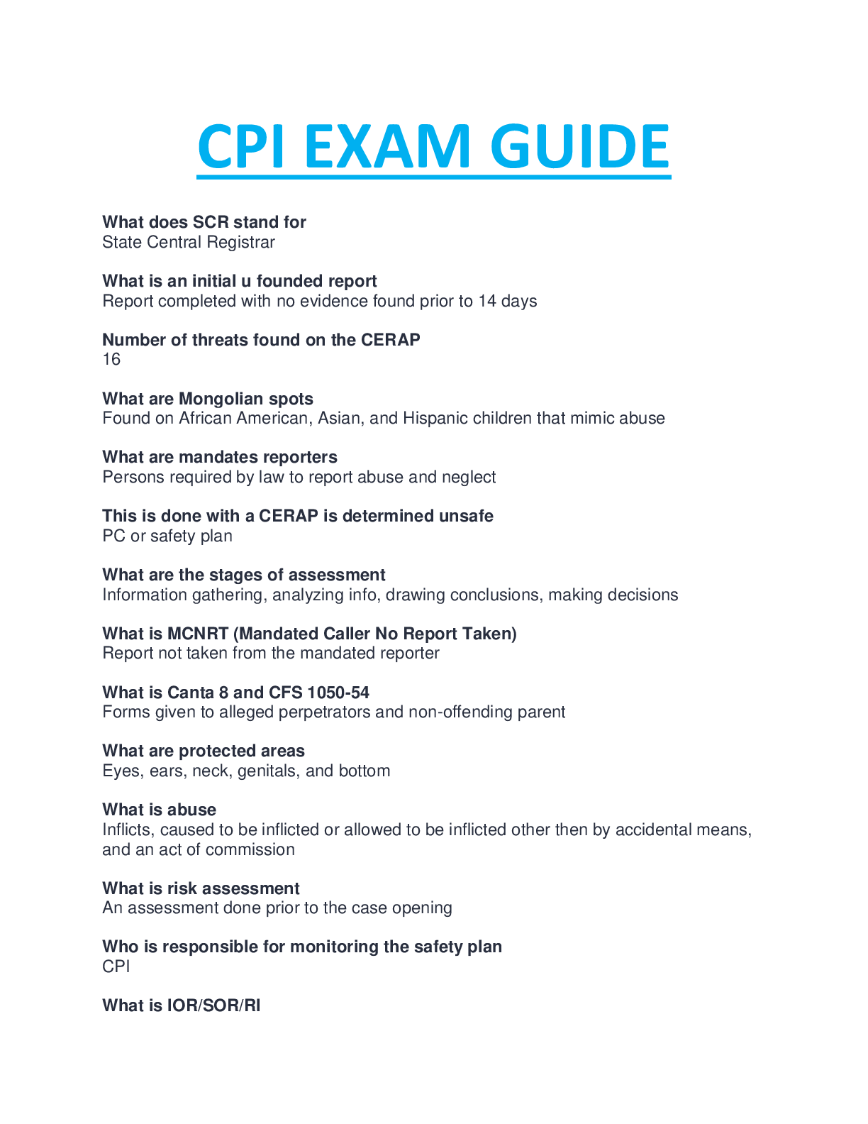 CPI ACTUAL EXAM GUIDE LATEST 2022/2023 SERIES COMPLETE AND GRADED A ...