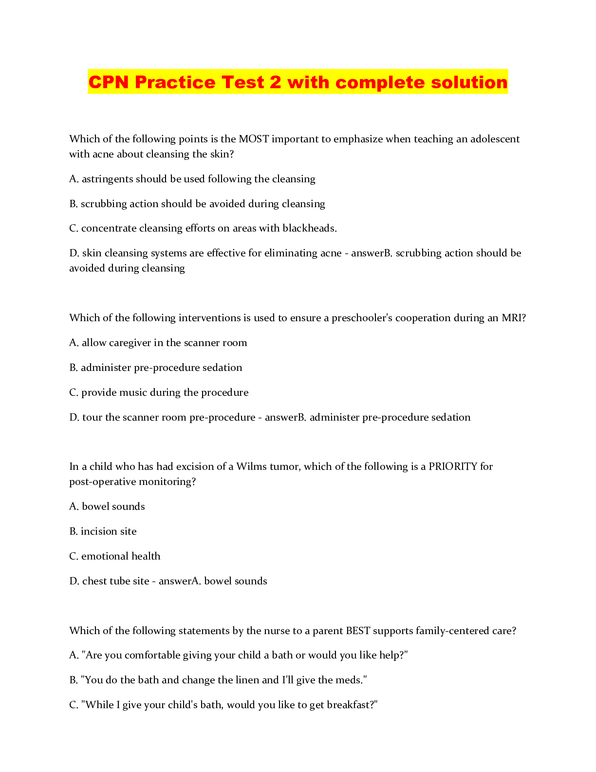 CPN Practice Test 2 with complete solution – Scholarfriends ...
