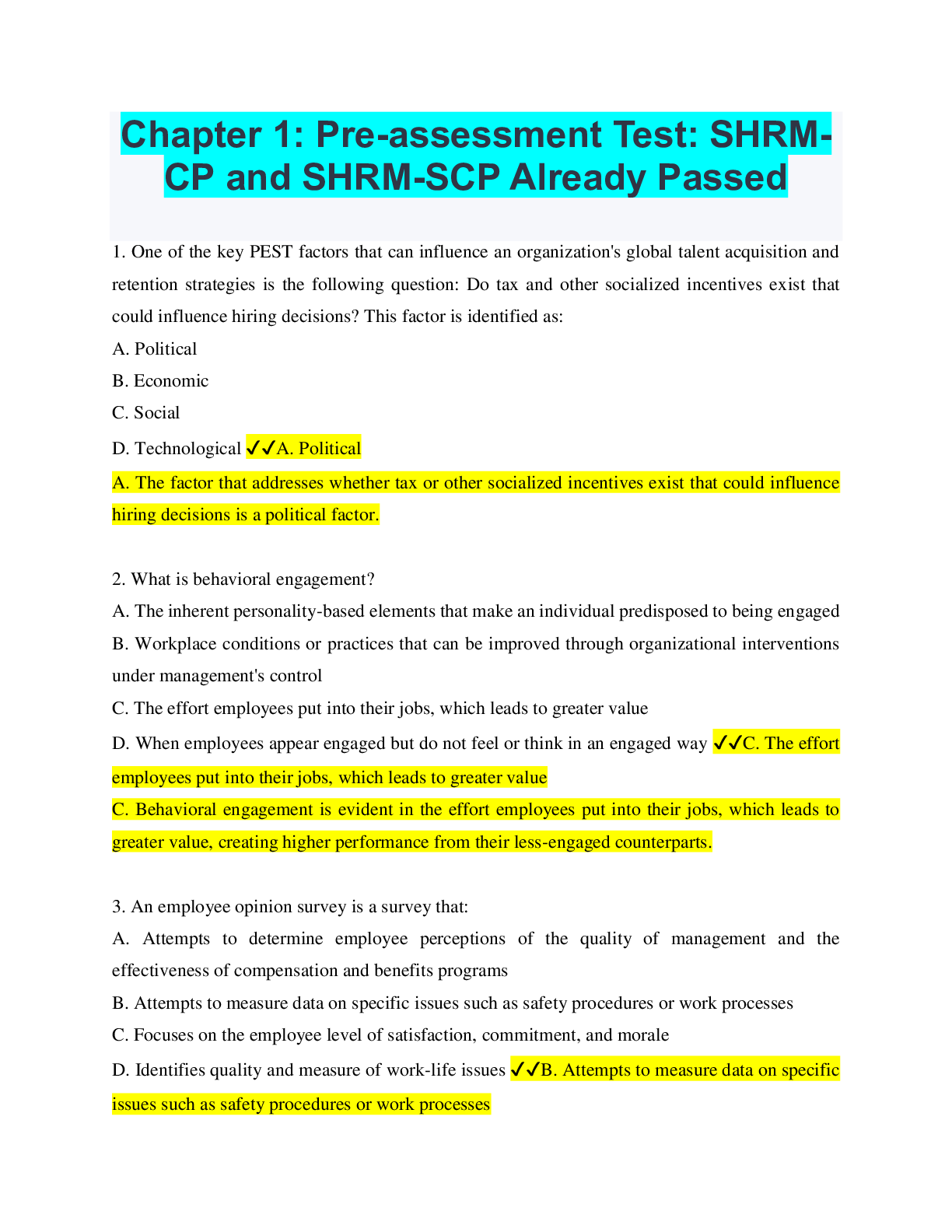 Chapter 1: Pre-assessment Test: SHRMCP and SHRM-SCP Already Passed ...