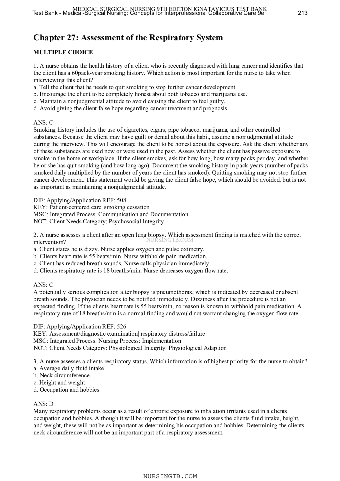 Chapter 27: Assessment of the Respiratory System - Scholarfriends