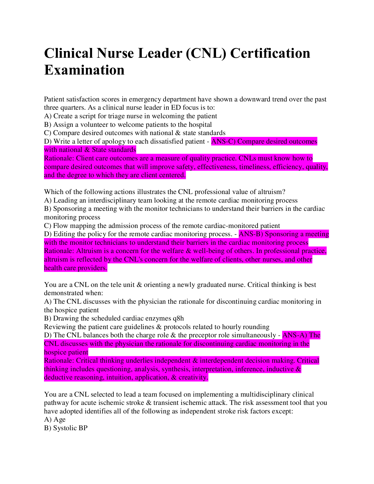 QUESTIONS & ANSWERS Study Materials - Scholarfriends