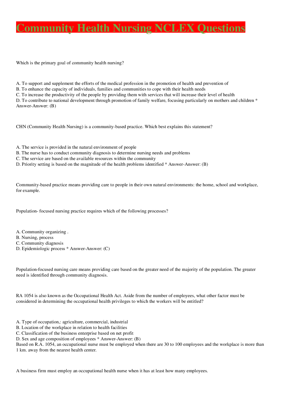 Psychiatric Mental Health Nursing NCLEX Questions (50 Questions) / 2025 ...