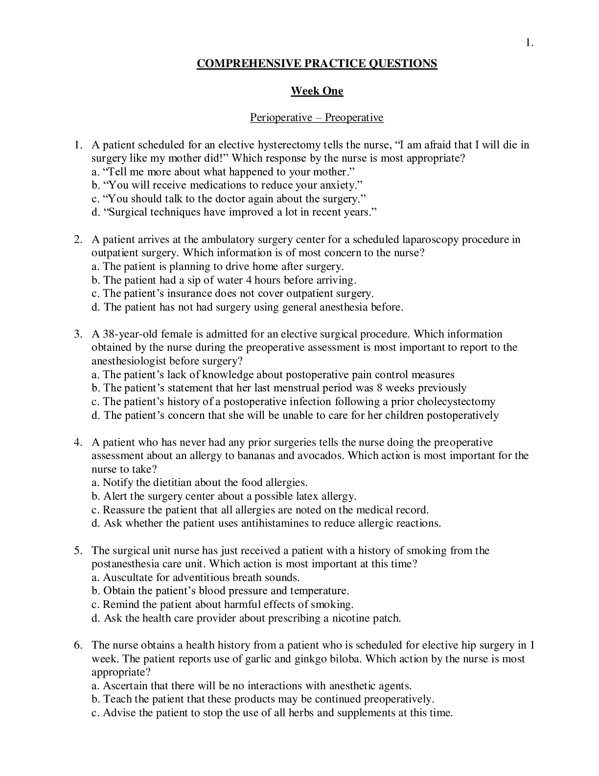 Comprehensive Practice Questions 2022 - Scholarfriends