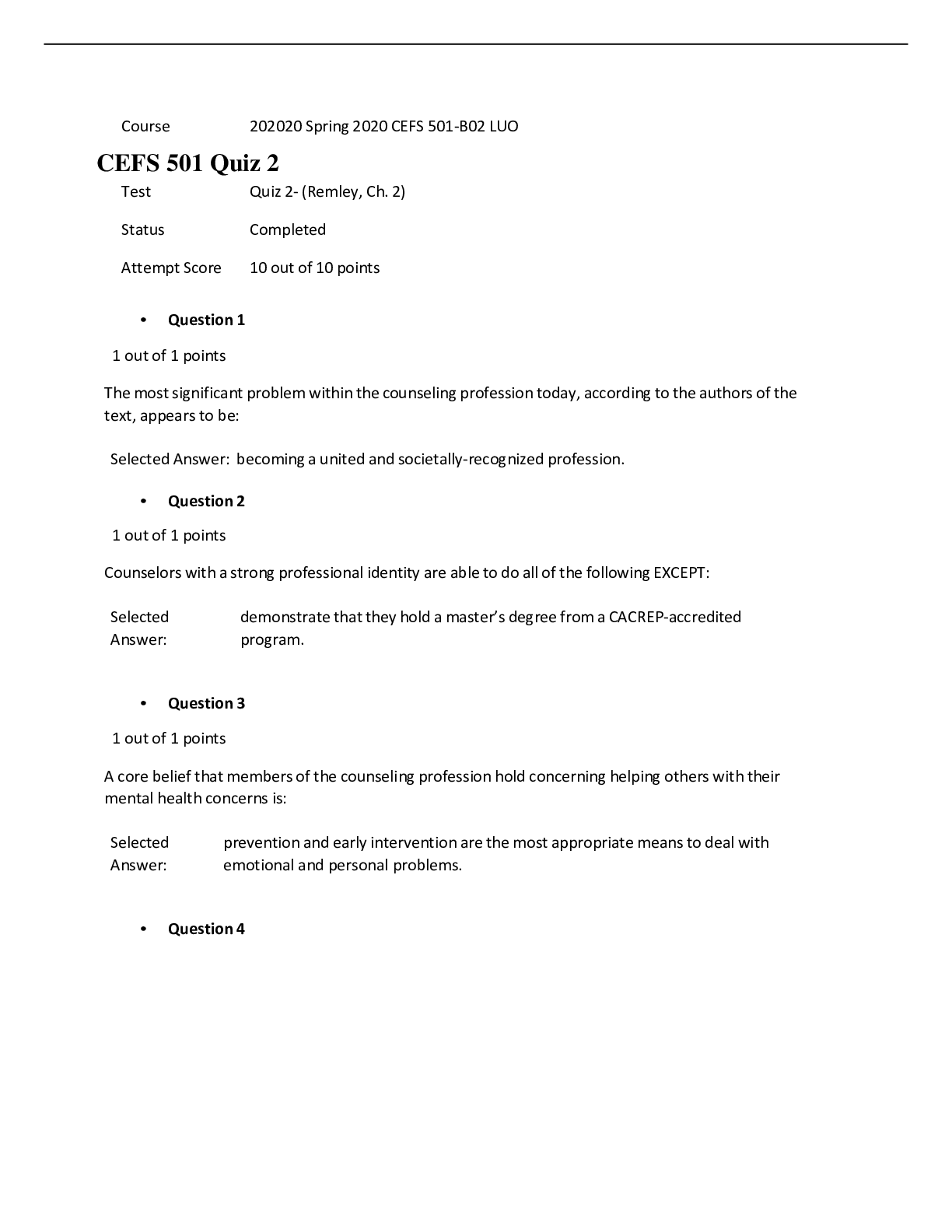 CEFS 501 Quiz 2 answered all correctly. - Scholarfriends