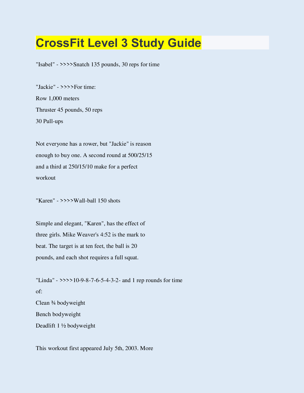 CrossFit Level 3 Study Guide – Scholarfriends - Scholarfriends