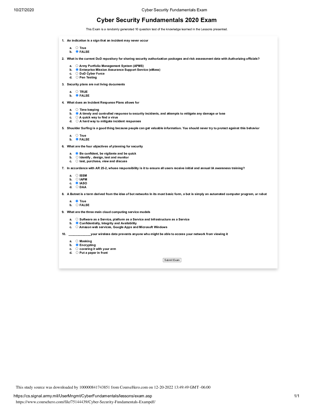 Cyber Security Fundamentals Exam - Scholarfriends