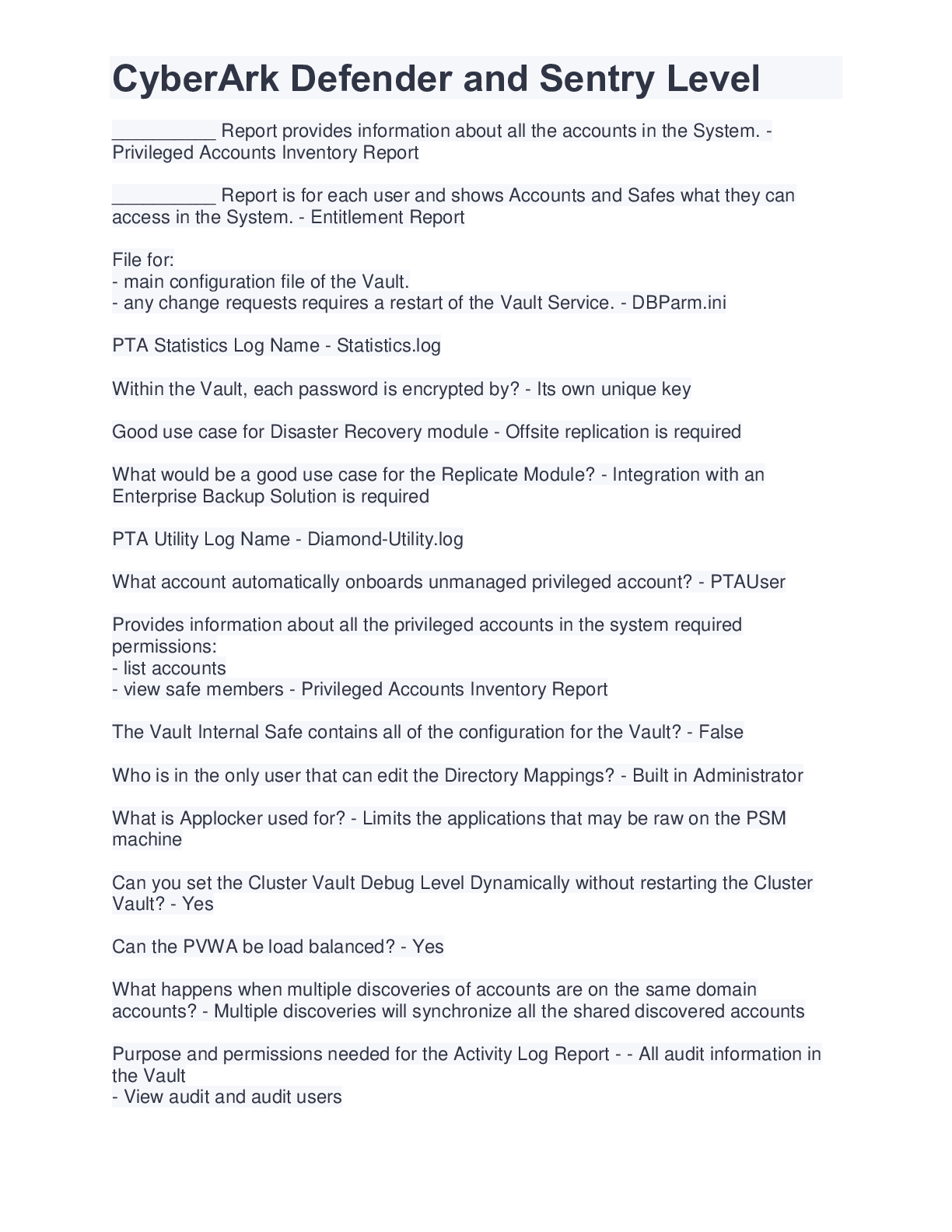 CyberArk Defender and Sentry Level - Scholarfriends