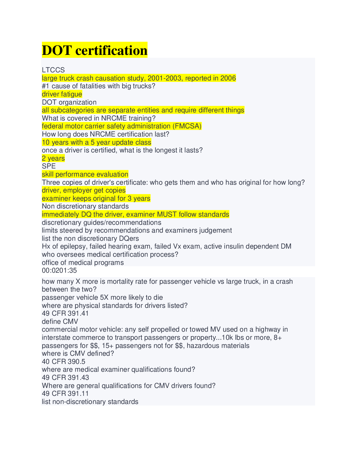 DOT certification Exams 2022/2023 - Scholarfriends