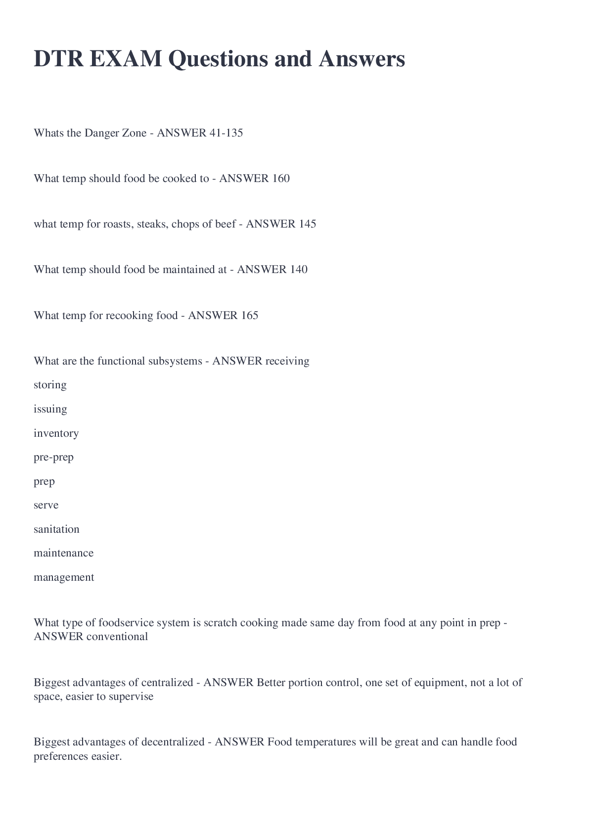 DTR EXAM Questions and Answers - Scholarfriends