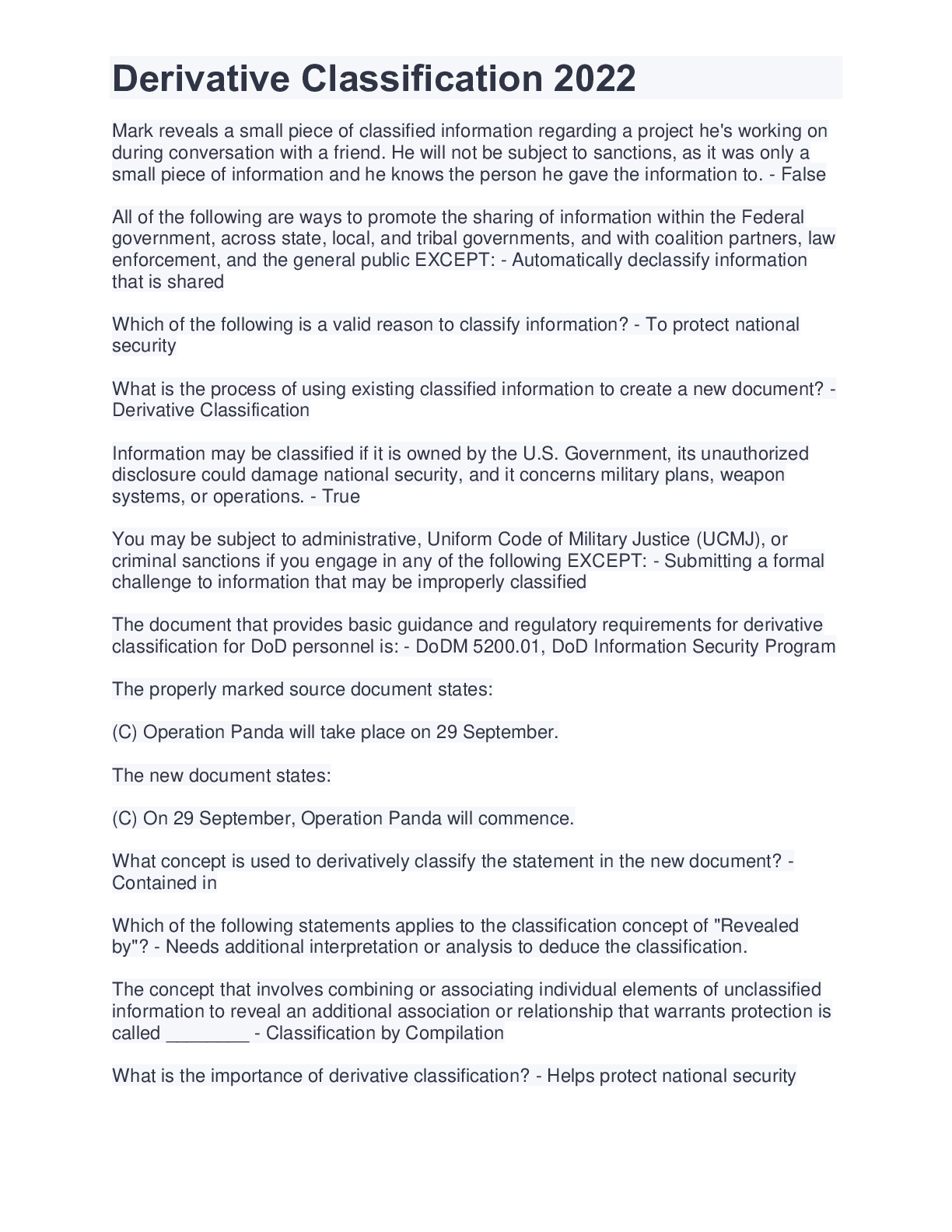 Derivative Classification 2022 - Scholarfriends