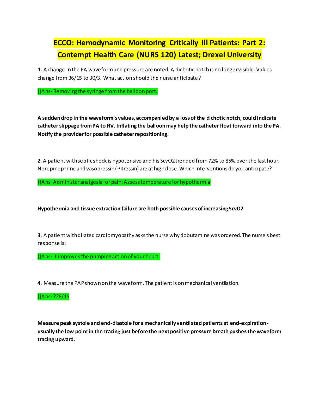 ECCO: Hemodynamic Monitoring Critically Ill Patients: Part 2: Contempt ...
