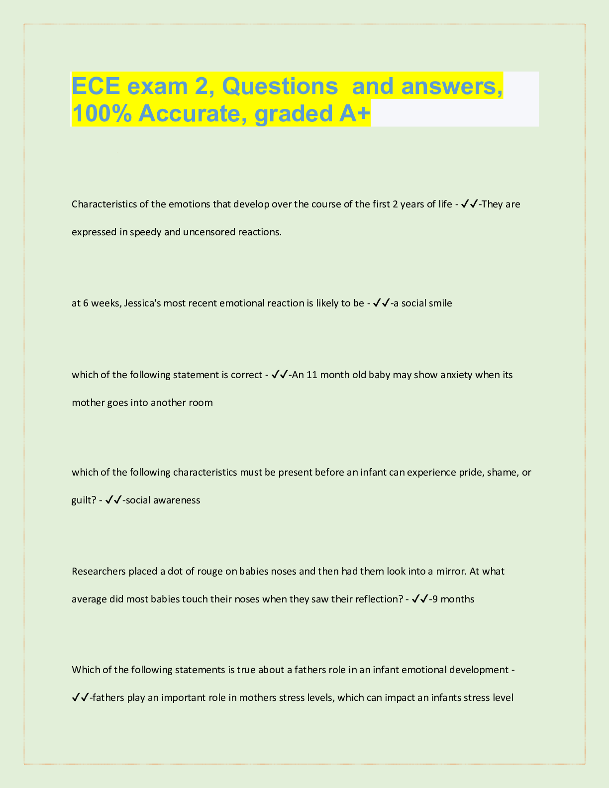 ECE exam 2, Questions and answers, 100% Accurate, graded A+ ...