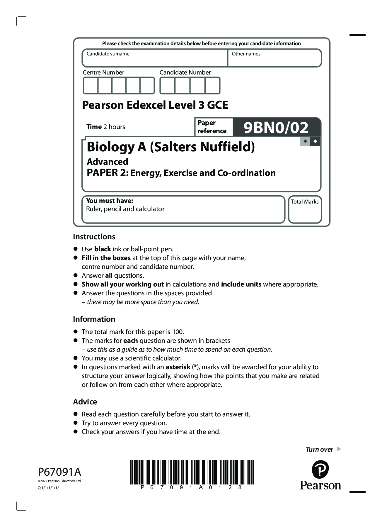 EDEXCEL A LEVEL BIOLOGY 2022 QUESTION PAPER 2 – Scholarfriends ...