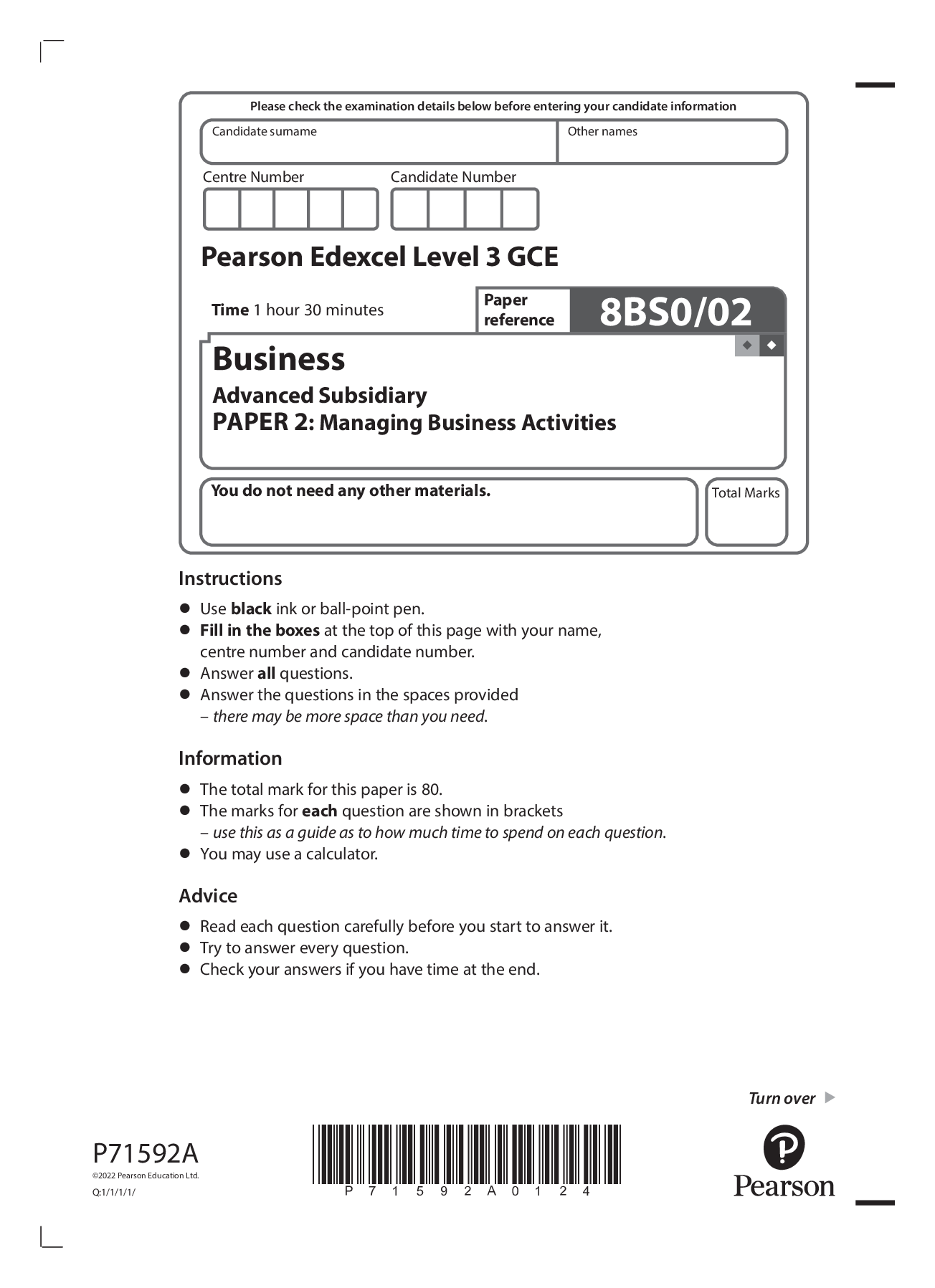 EDEXCEL AS LEVEL BUSINESS 2022 QUESTION PAPER 2 - Scholarfriends