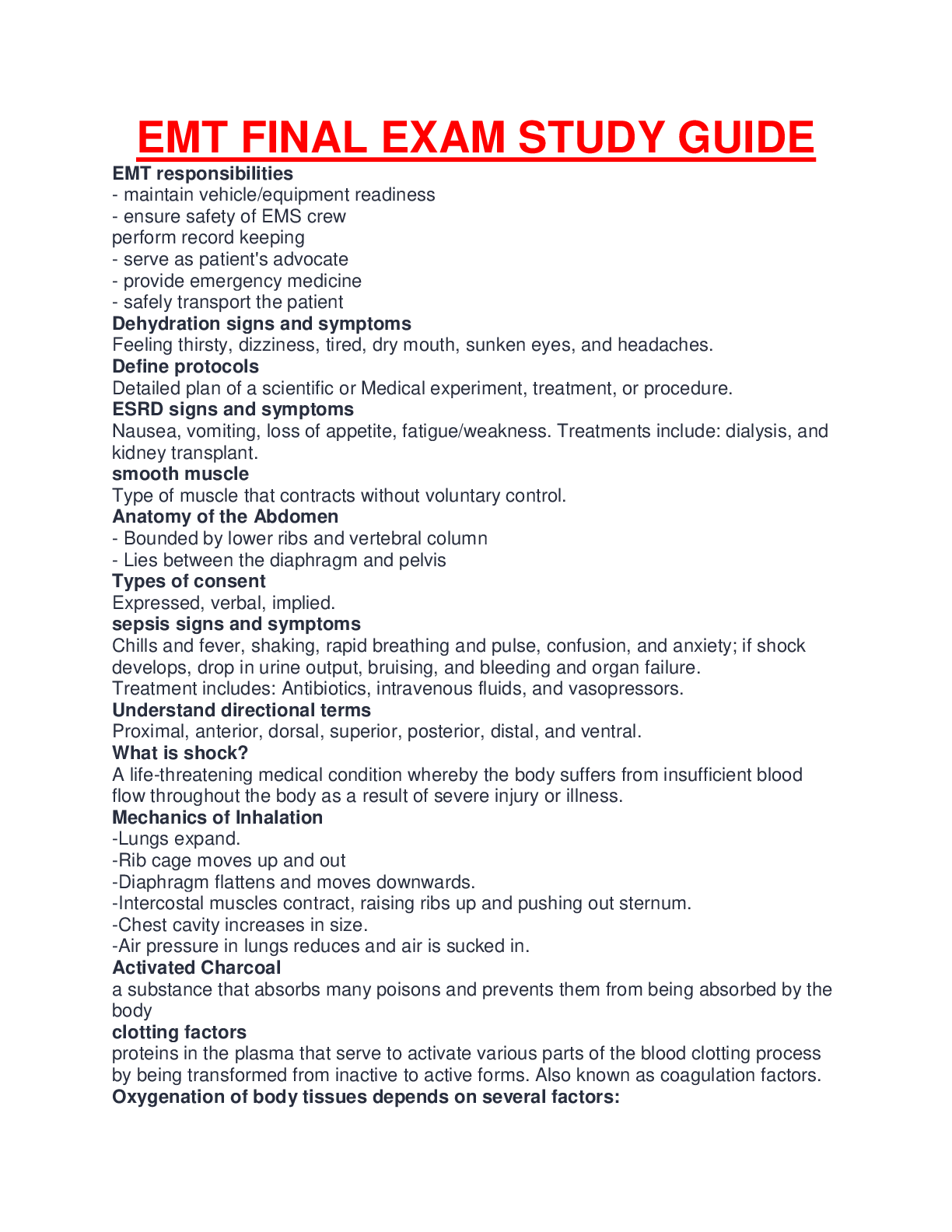 EMT Final Exam Questions And Answers 2022 – Scholarfriends - Scholarfriends
