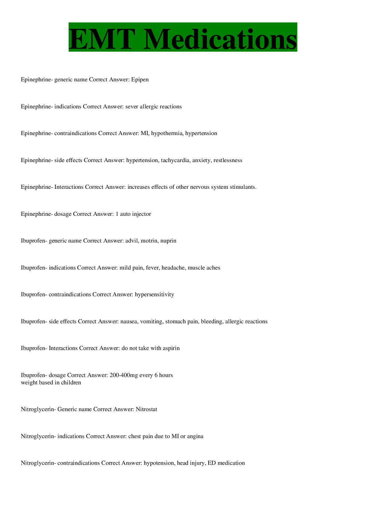 EMT Medications - Scholarfriends