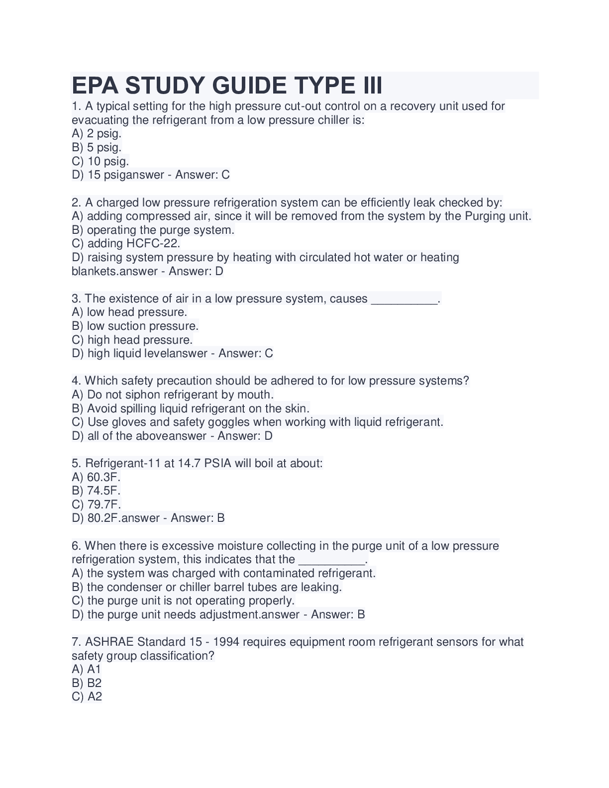 EPA STUDY GUIDE TYPE III - Scholarfriends