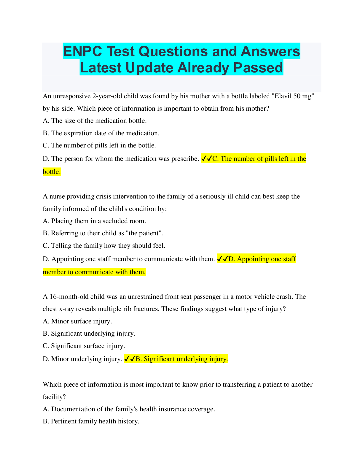Bundle for ENPC Tests | Updated & Verified | Everything you need to ...
