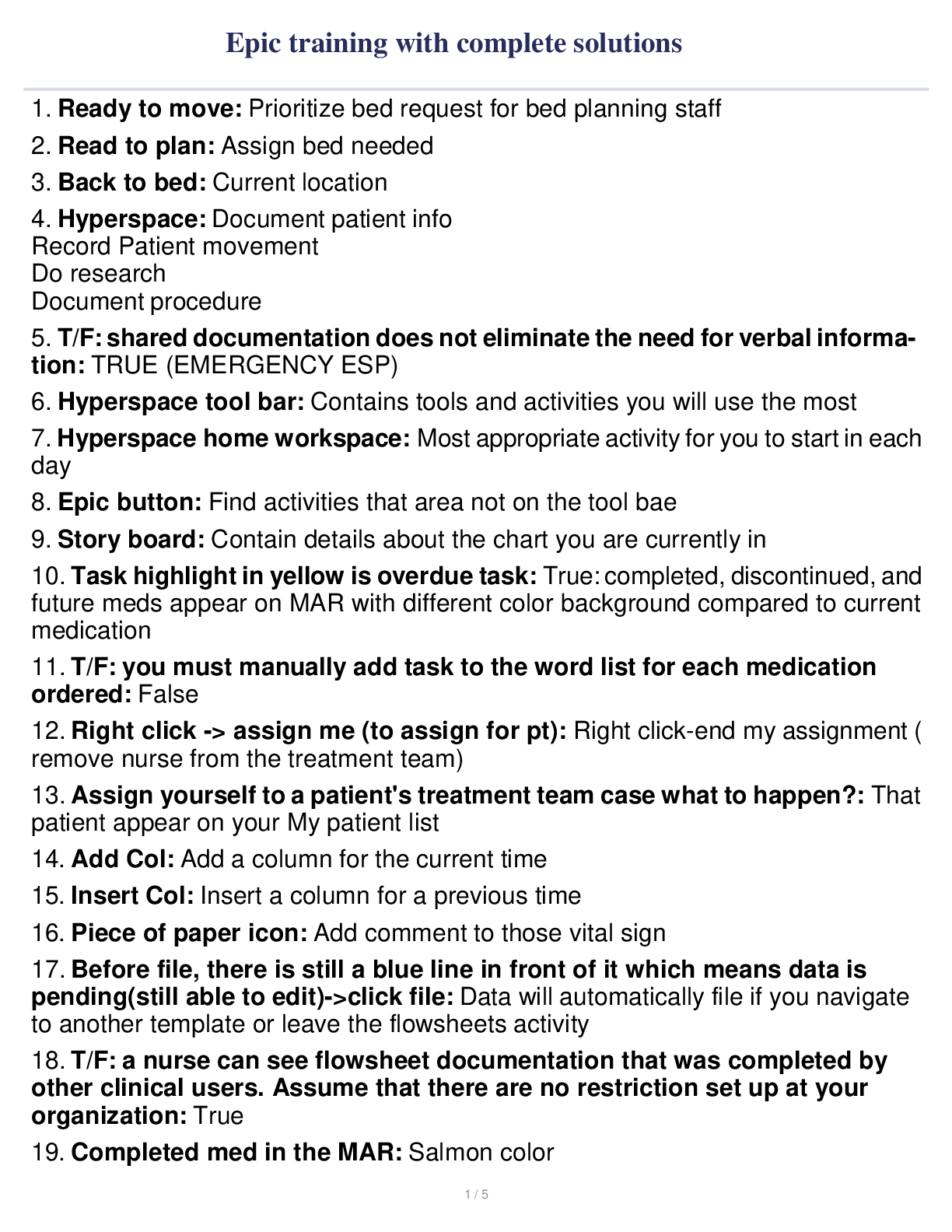 Epic training with complete solutions - Scholarfriends